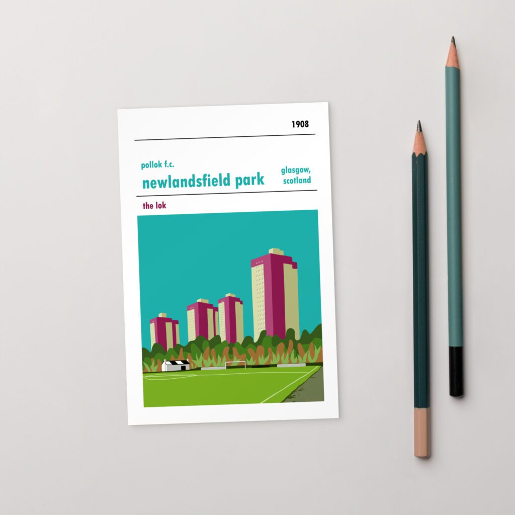 Newlandsfield Park, Pollok Standard Postcard - FOOTBALL STADIUM PRINTS